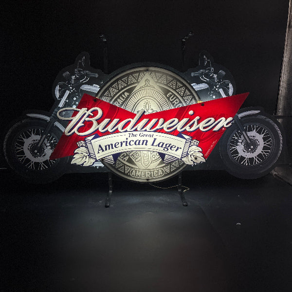Budweiser Motorcycle “The Great American Lager” Neon Sign – NeonSignRevival